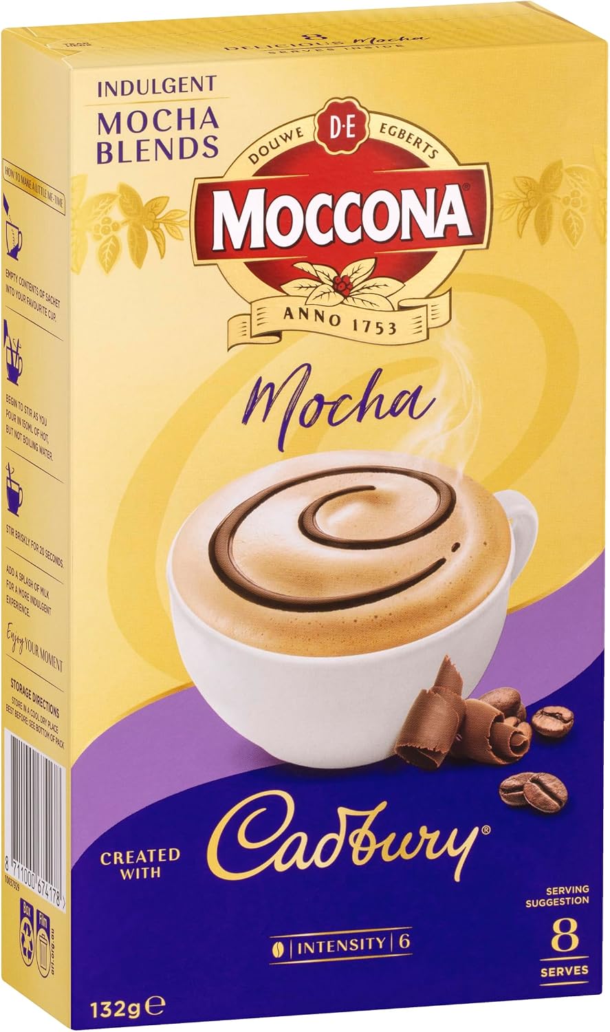 Moccona Coffee Sachets Cadbury Mocha 40 sachets (8 sachets x 5 packs ...
