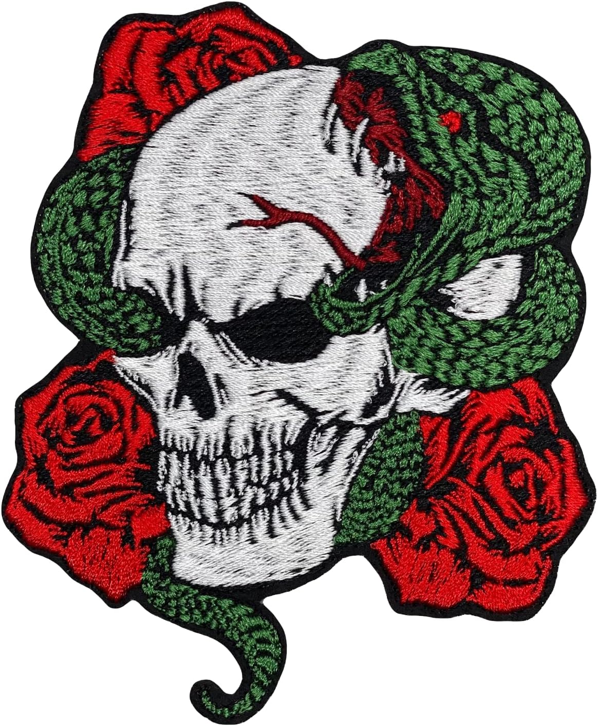 Amazon.com: BOHAQA Skull and Snake Patch 4" - Cool Red Eye Snake with ...