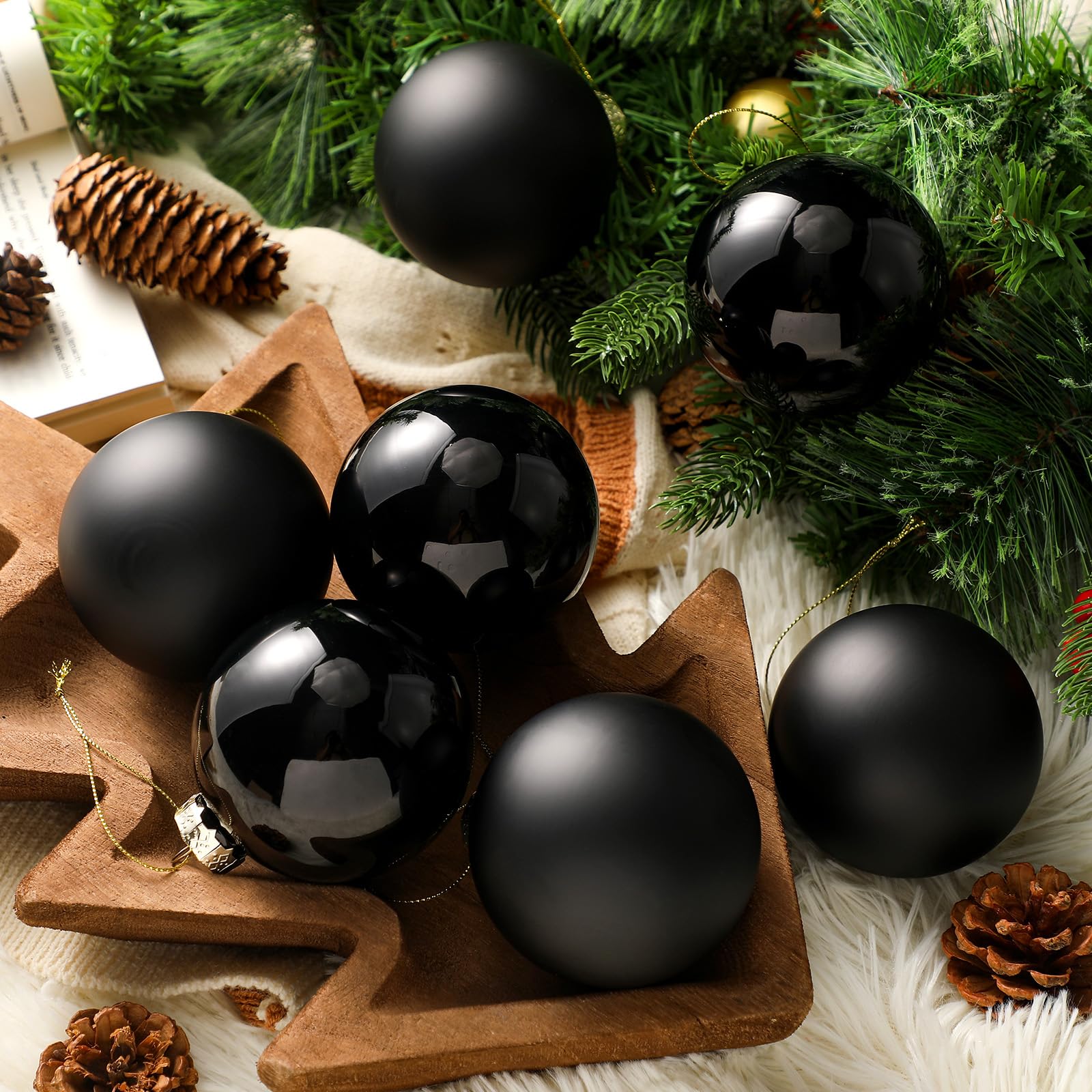 Amazon.com: Hollowfly 16 Pcs 3.15 Inch Christmas Hanging Glass Ball ...