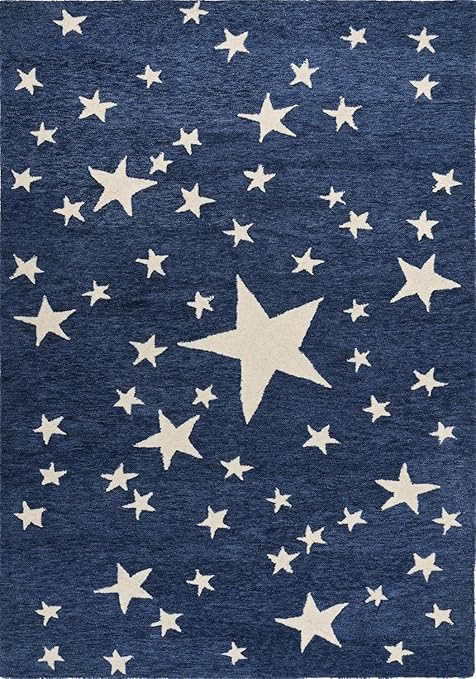 Amazon.com: Hand-Tufted Star Wool Area Rug for Kids | Starry Night ...