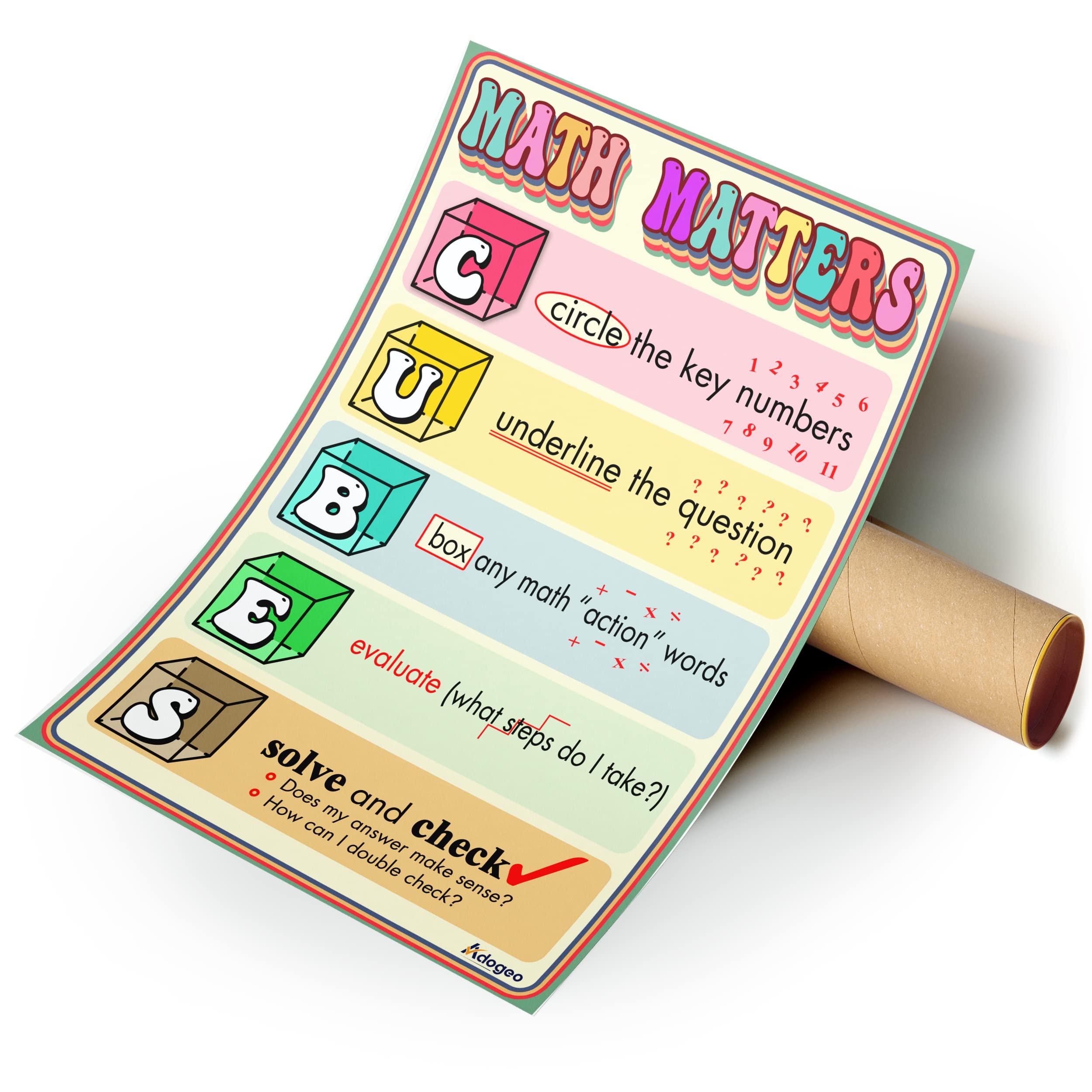 Snapklik.com : ADOGEO Cubes Math Poster - Math Classroom Posters ...