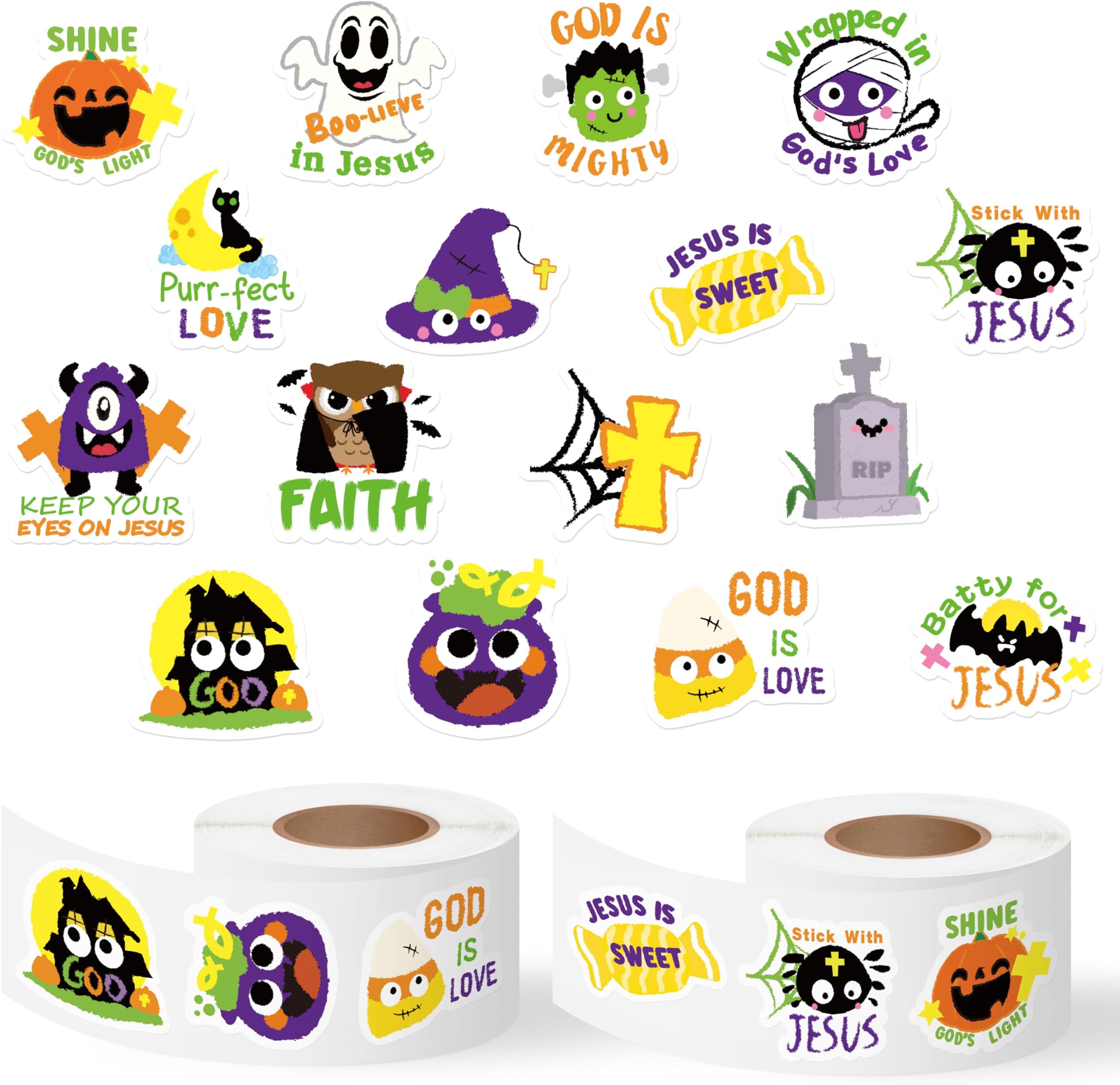 Amazon.com: [Jesus is Light] Fall Festival | Halloween Stickers (96 pk ...
