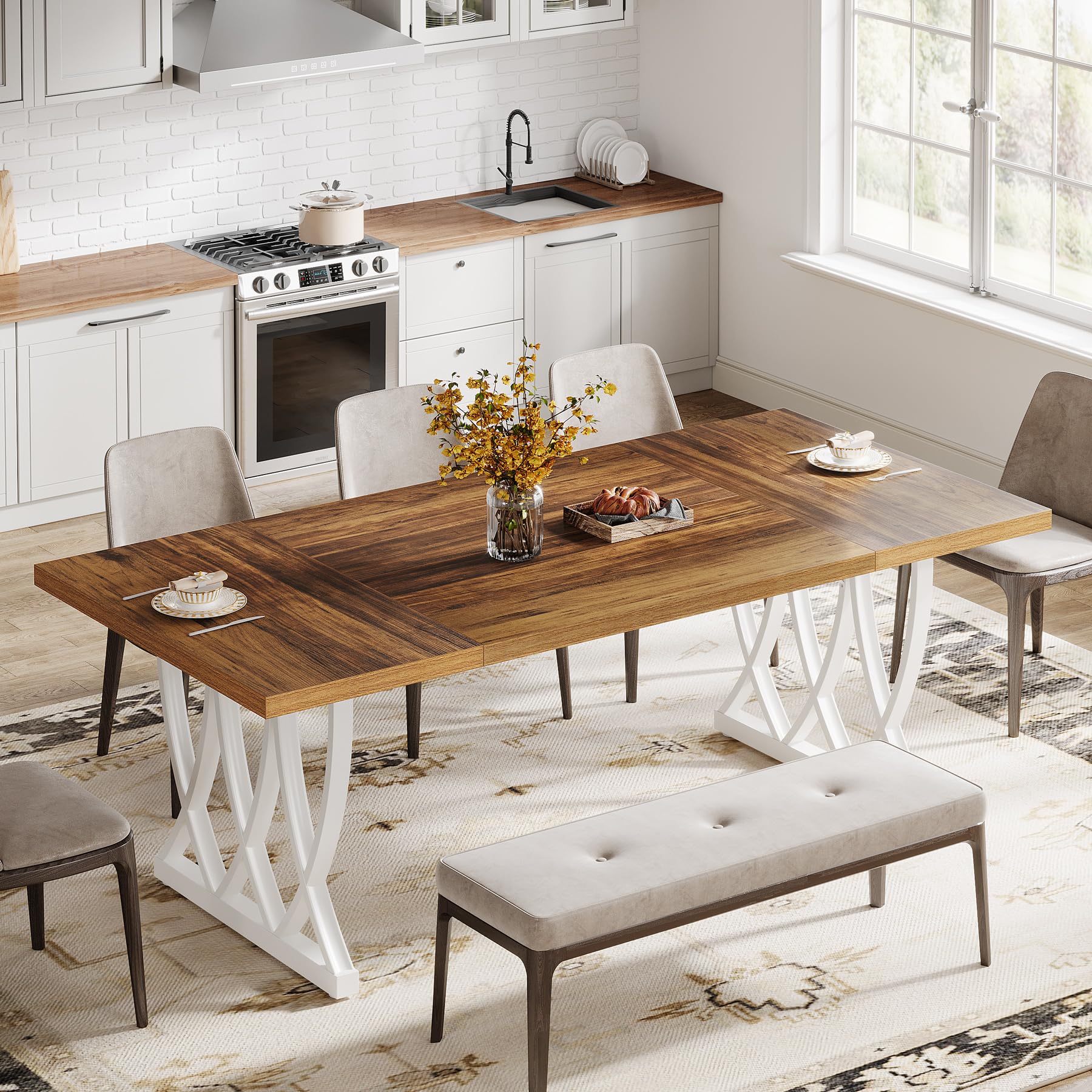 Amazon.com - Tribesigns 70.86-Inch Dining Table for 6-8 People ...