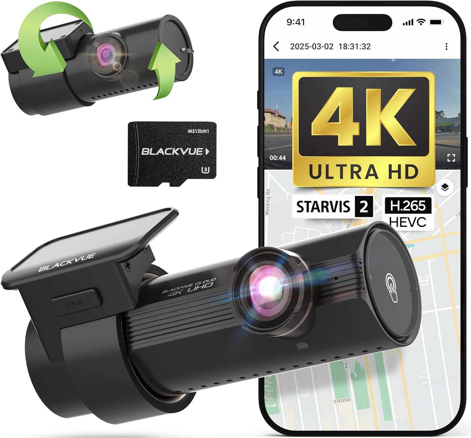 Amazon.com: BlackVue DR970X-2CH Plus 128GB | 2-Channel Dash Cam (4K-Full HD), STARVIS 2 Sensor ...