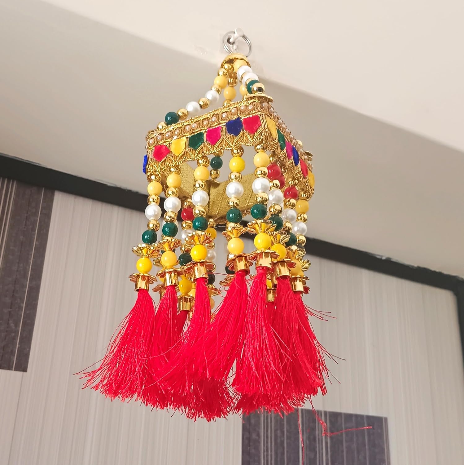 P.A.Handmade Traditional Moti Jhumar Designs Wall/Door Hanging Center ...