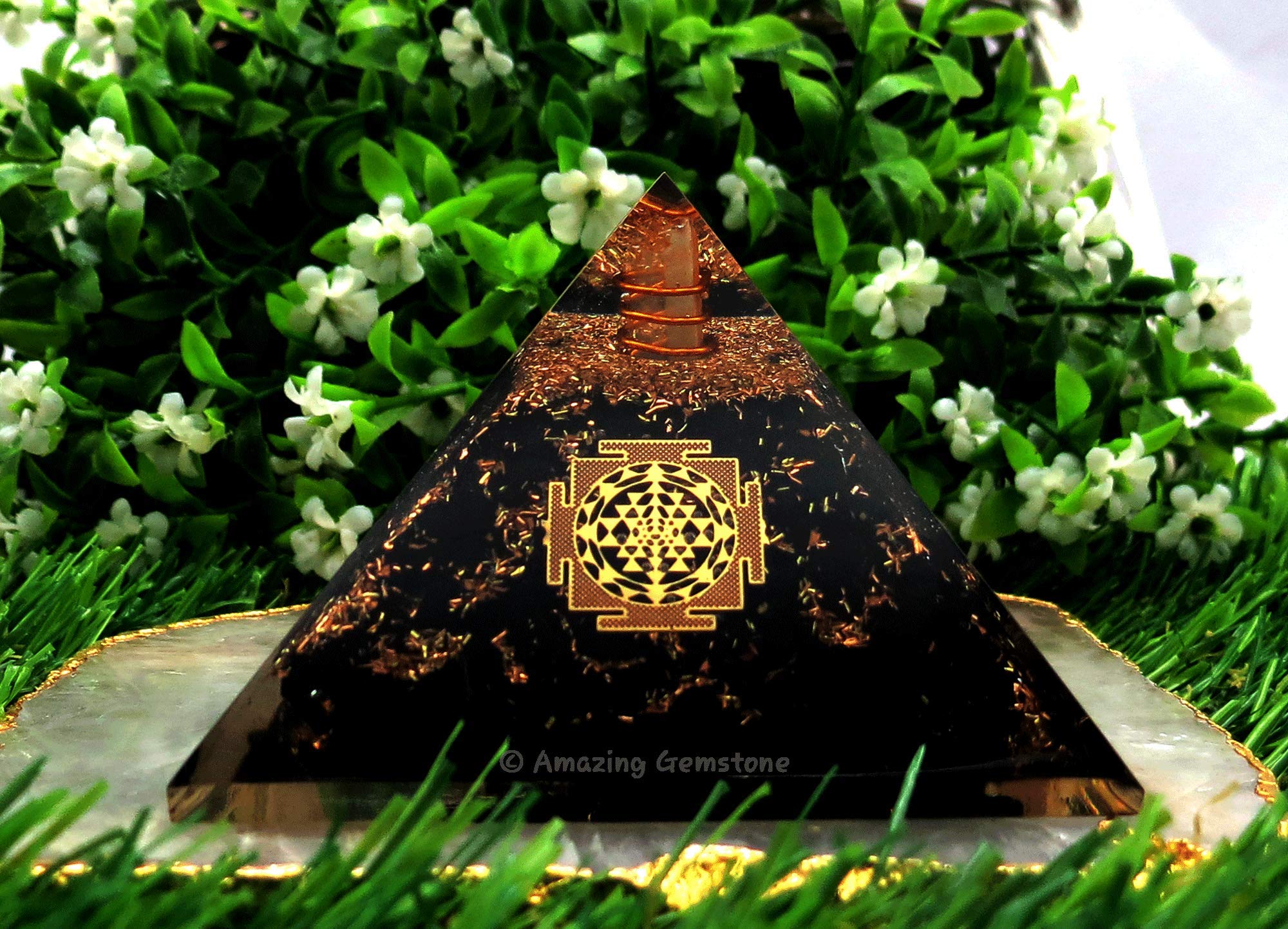Buy Large Orgone Pyramid | Black Tourmaline Pyramid Crystal | Sri ...