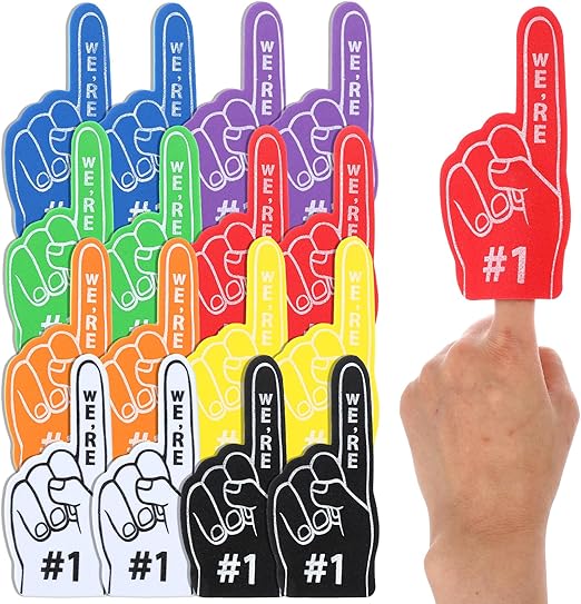 Amazon.com: Ymapinc 16 Pcs We're #1 Fan Foam Finger, Mini Foam Fingers ...