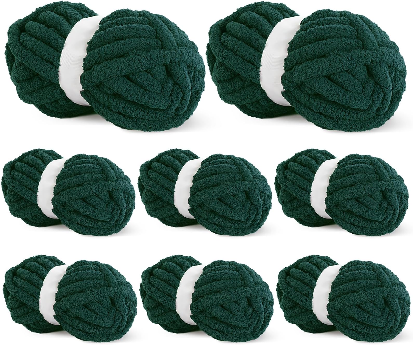 Amazon.com: HOMBYS Dark Green Chunky Chenille Yarn for Crocheting ...