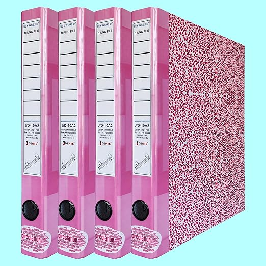 BuyWorld Cardboard Office D-Ring Binders File Folder(Dot Pink) Binder ...