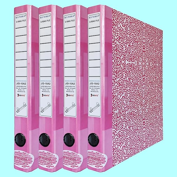 BuyWorld Cardboard Office D-Ring Binders File Folder(Dot Pink) Binder ...