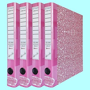 BuyWorld Cardboard Office D-Ring Binders File Folder(Dot Pink) Binder ...
