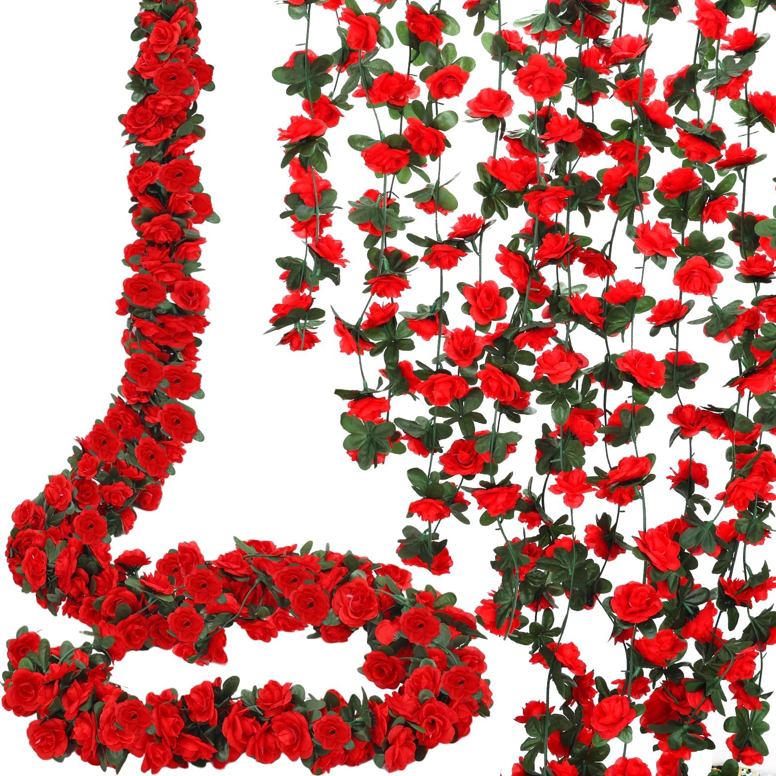 Amazon.com: CEWOR 10pcs 82 FT Artificial Flower Garlands, Rose Vines ...