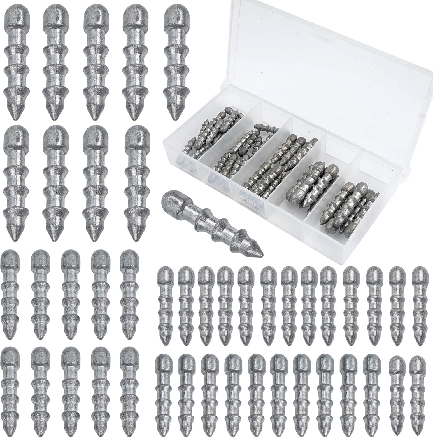 Amazon.com : Nail Weights for Bass Fishing,45pcs Wacky Worm Weight ...