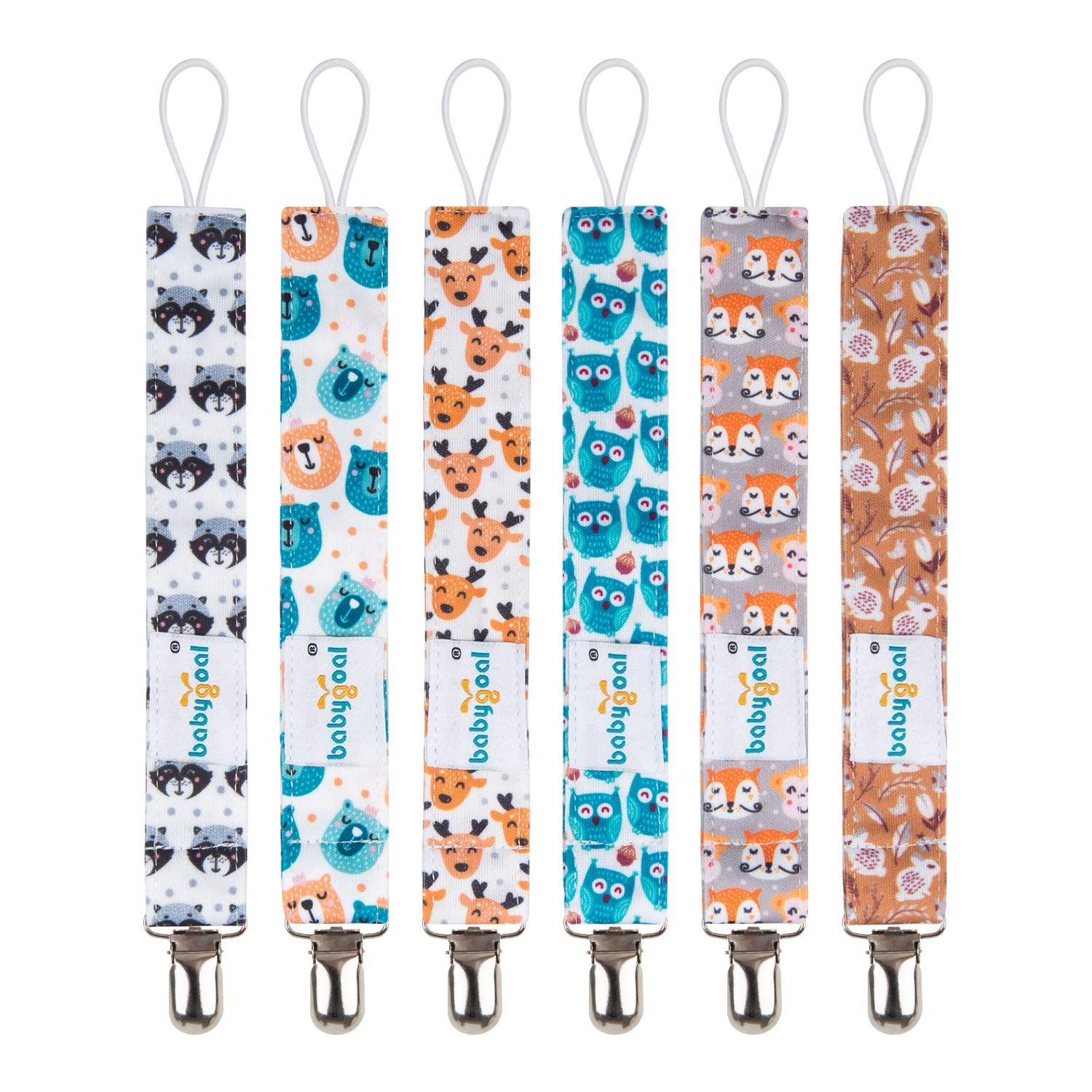 Amazon.com : Babygoal Animal Pacifier Clips, 6 Pack Pacifier Holder for ...