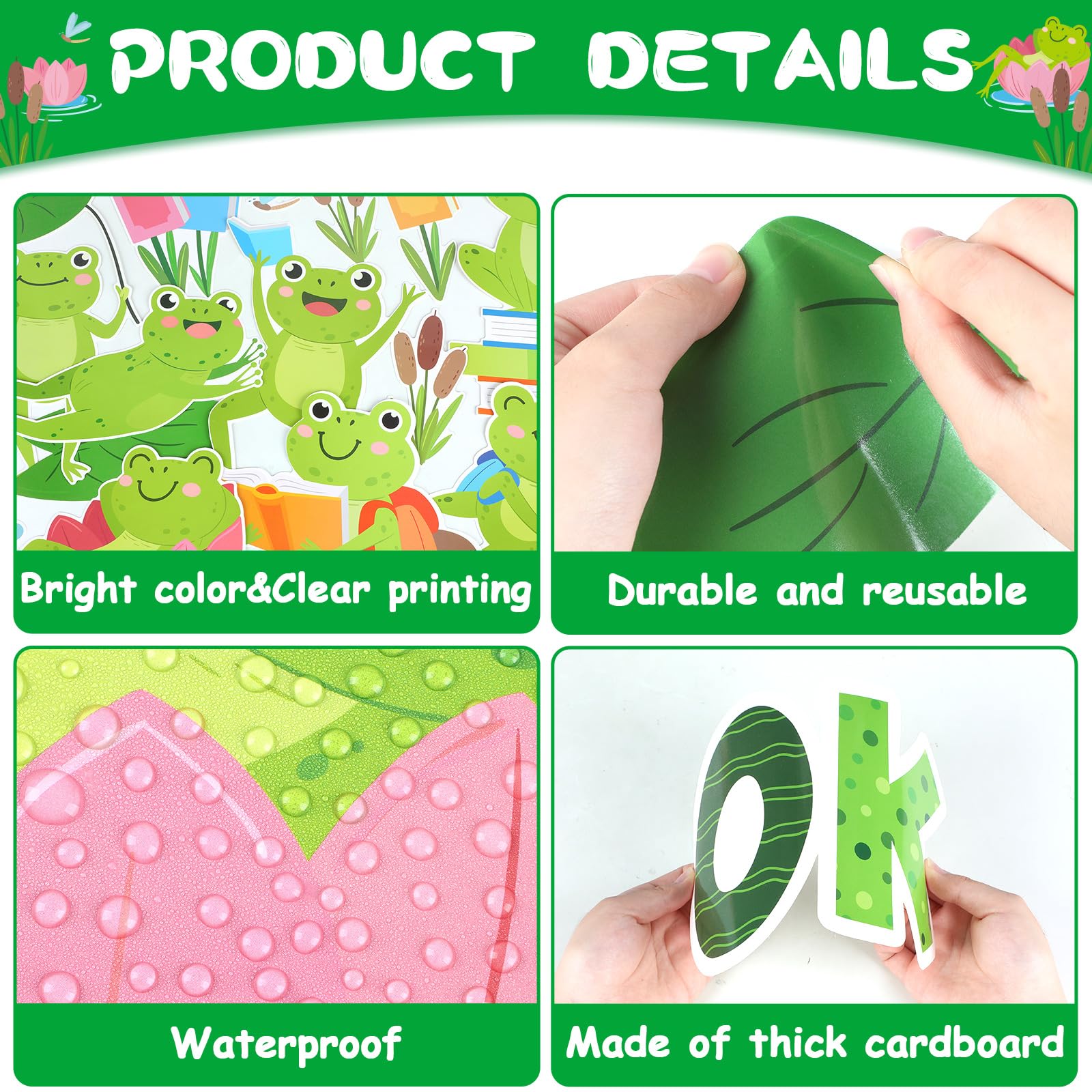 Snapklik.com : Gisgfim Frog Reading Bulletin Board Decorations Set ...