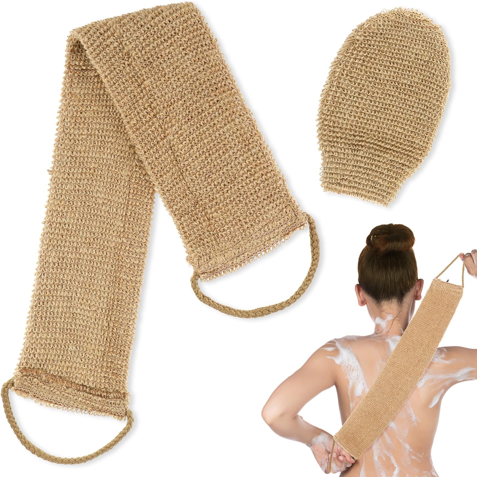 Amazon.com: COMNICO 2pcs Exfoliating Body Scrubber, Natural Back ...