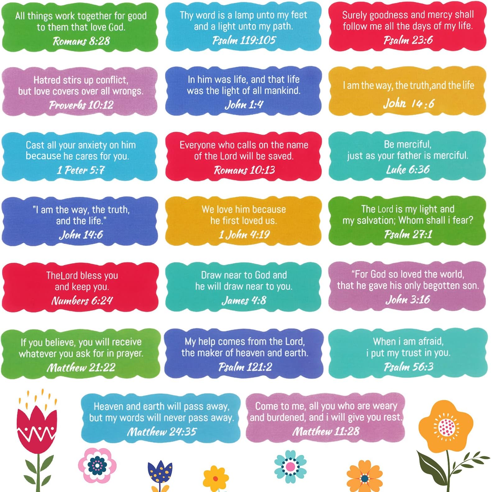 Amazon.com: 200 Pieces Scripture Inspirational Sticker Colorful Bible ...