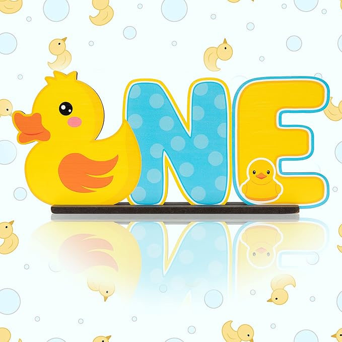 Amazon.com: AwserTantue Ducky Duck ONE Letter Sign Wooden Table ...