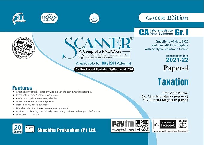 Scanner CA Inter Group I (New Syllabus) Paper-4 Taxation (Assessment ...