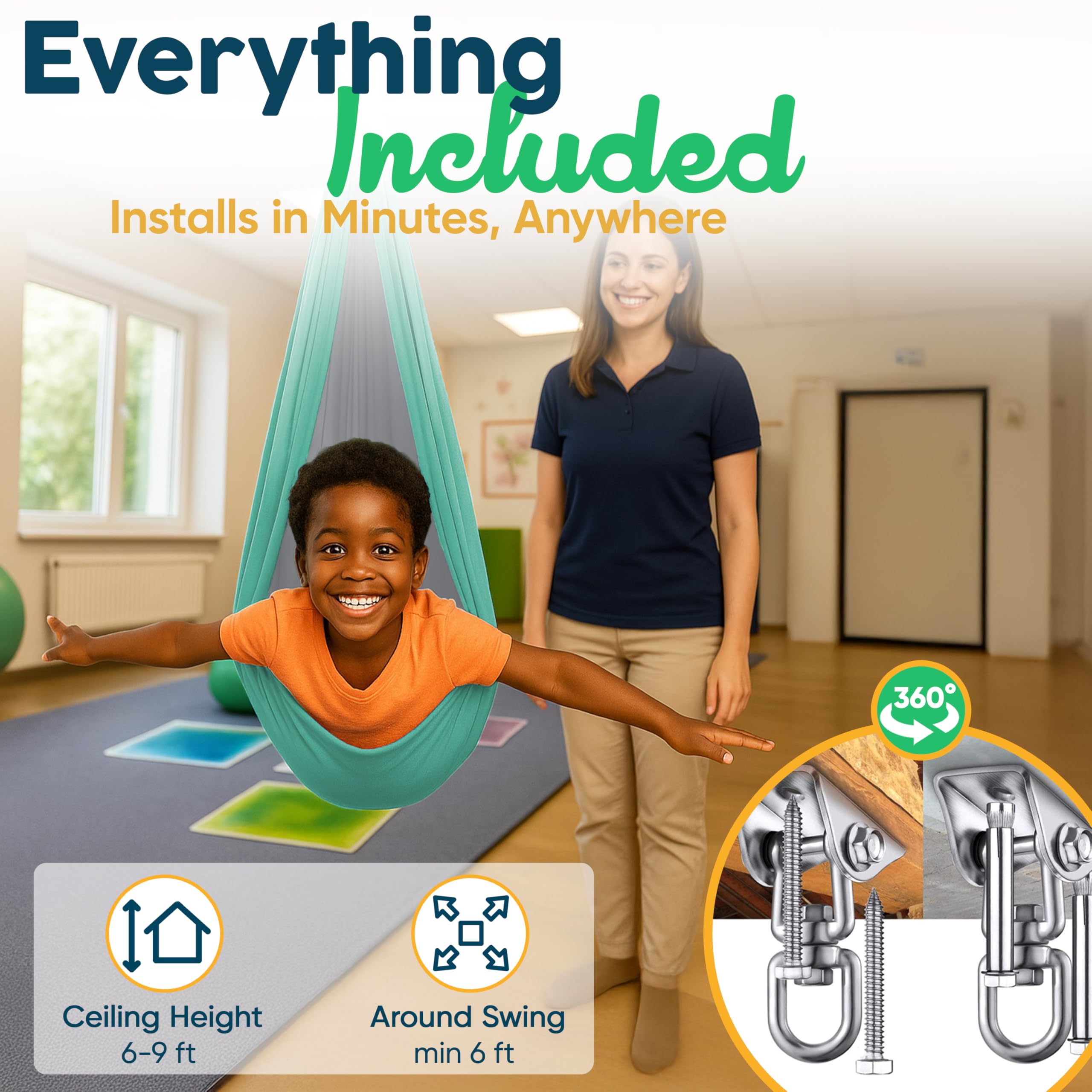 Snapklik.com : Sensory Swing For Kids Indoor - Calming Cocoon Therapy ...