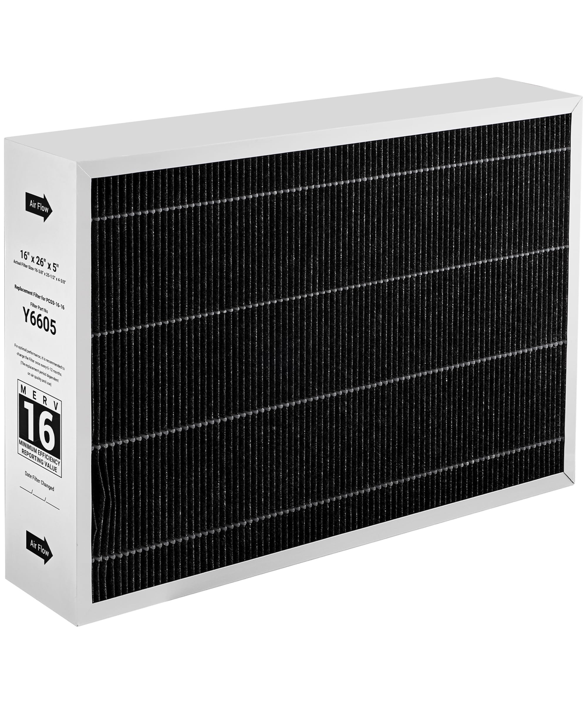 Byseacore Y6605 MERV 16 Air Filter 16" x 26" x 5" Filter Replacement ...