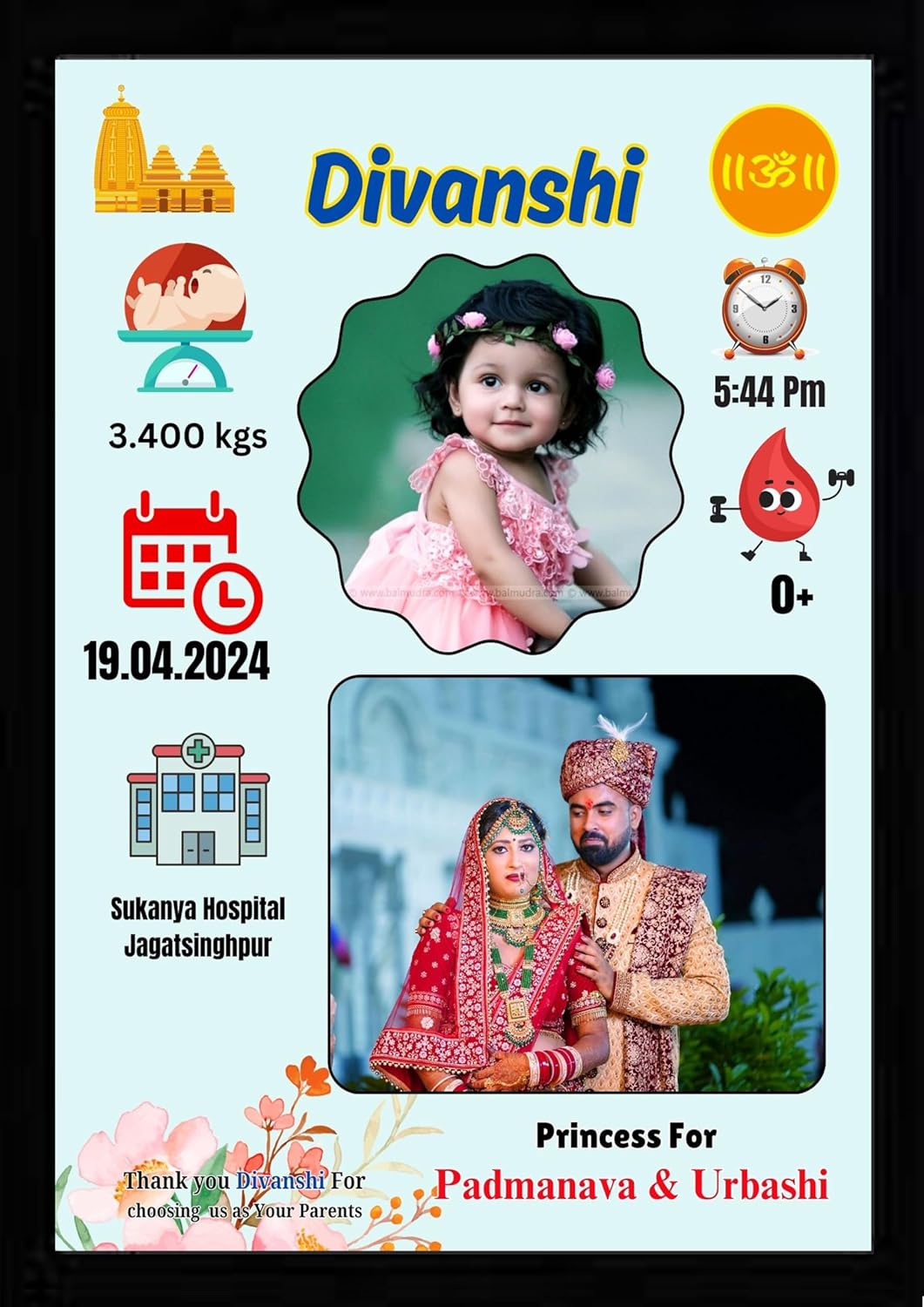 Just Zest Art baby birth memory photo frame : Amazon.in: Home & Kitchen