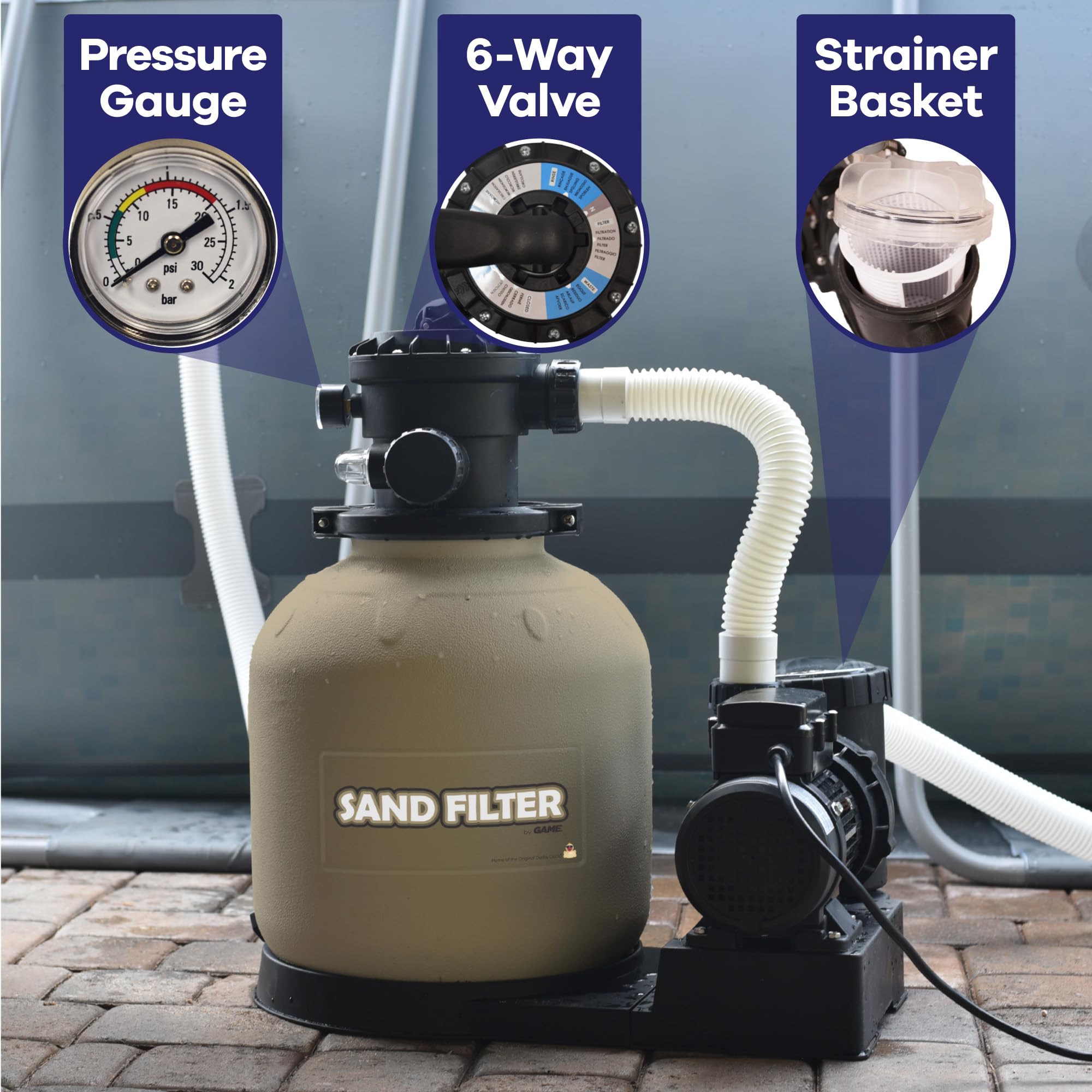 Snapklik.com : GAME Sand Filter Pump For Above Ground Pool - 16