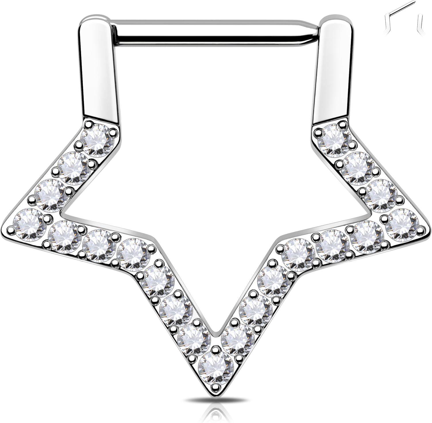 Amazon.com: Melighting 16G Star Septum Ring Titanium G23 Septum Jewelry ...