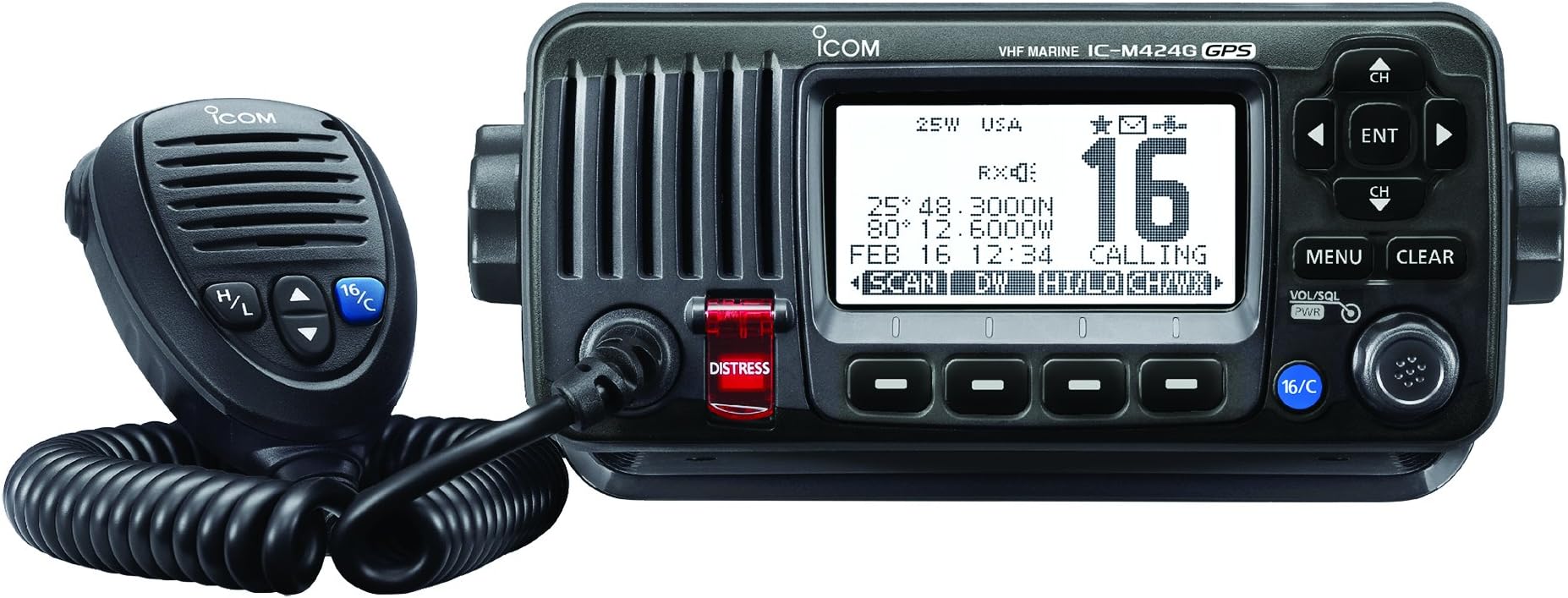 Amazon.com: Icom M510 VHF Fixed Mount Radio with 3.5" TFT LCD Display ...