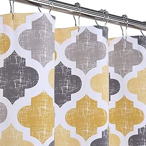 Amazon.com: CAROMIO Geometric Quatrefoil Patterned Modern Poly-Cotton Stall Fabric Shower ...
