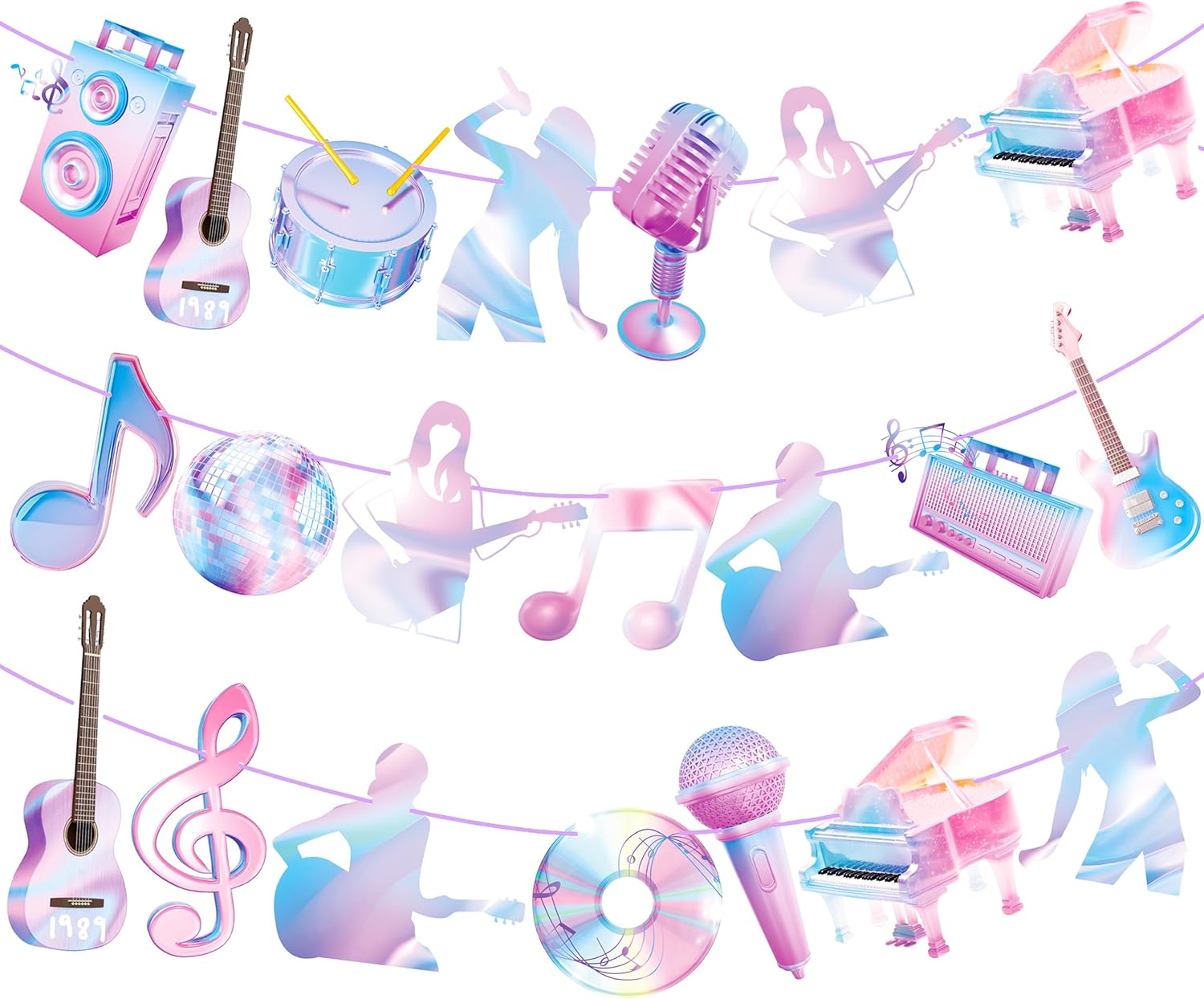 Amazon.com: 3pcs Singer Theme Banners Music Singer Birthday Party ...