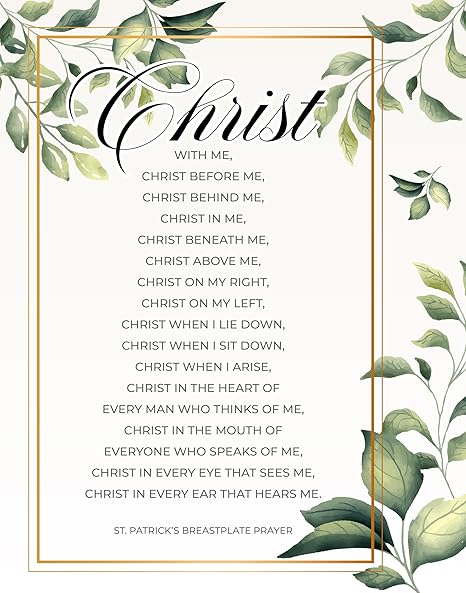 Amazon.com: H+CO Inspired St Patrick's Breastplate Prayer Wall Art ...