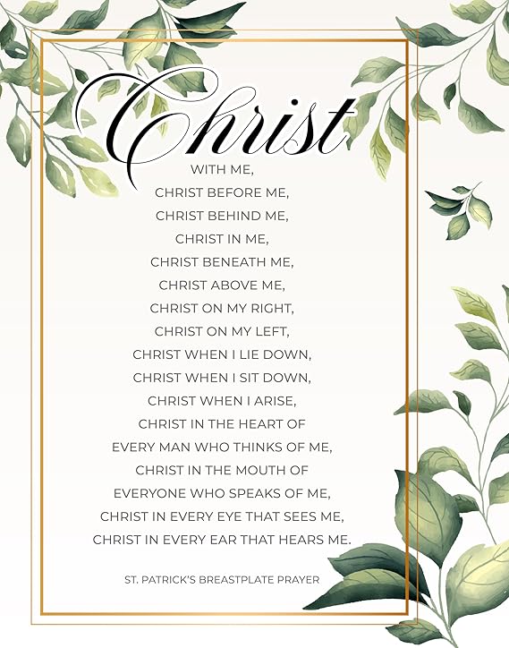 Amazon.com: H+CO Inspired St Patrick's Breastplate Prayer Wall Art ...