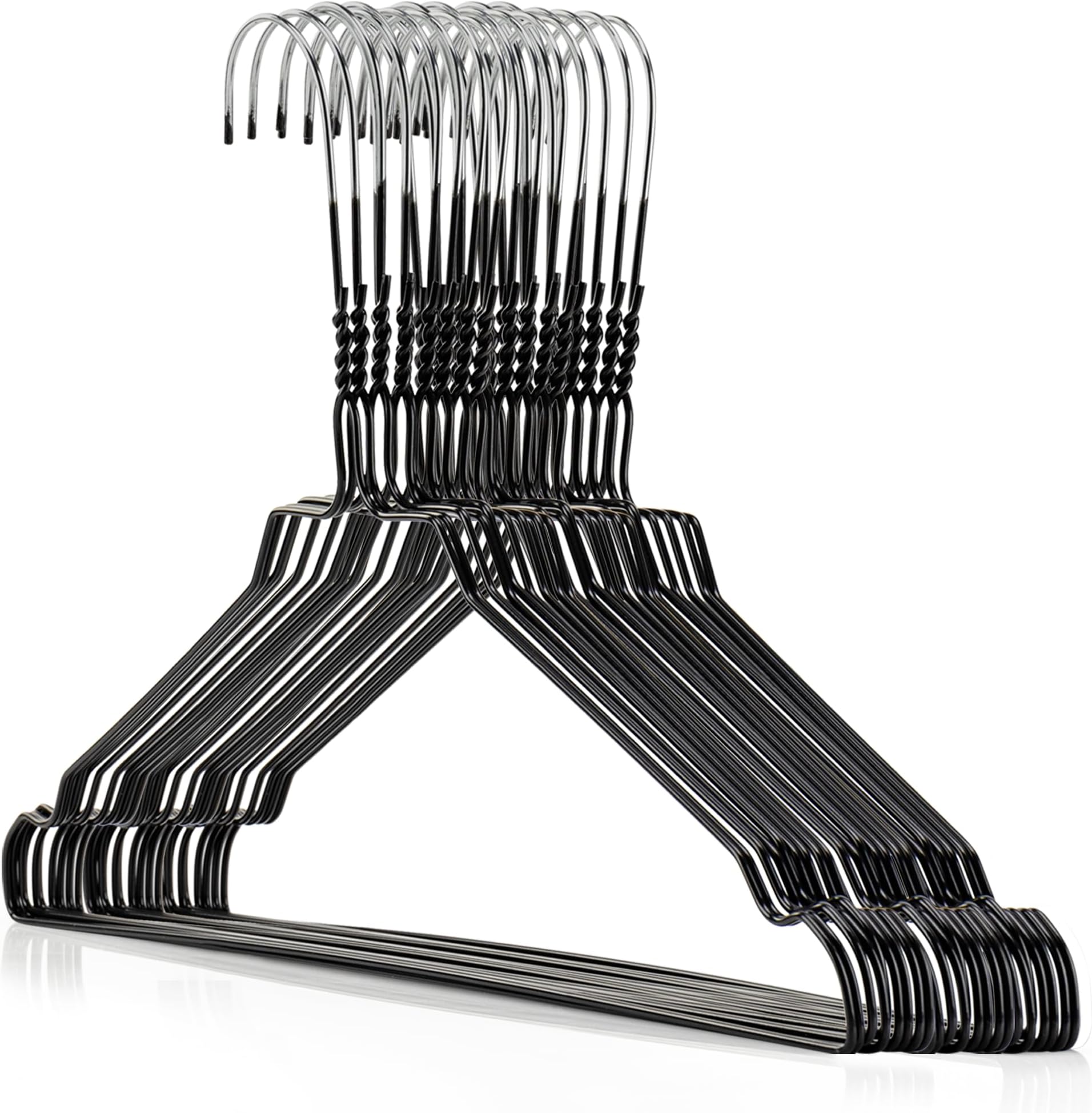 Goal Winners 50 Metal White Wire Coat Hangers 13 Gauge Remat Trousers ...