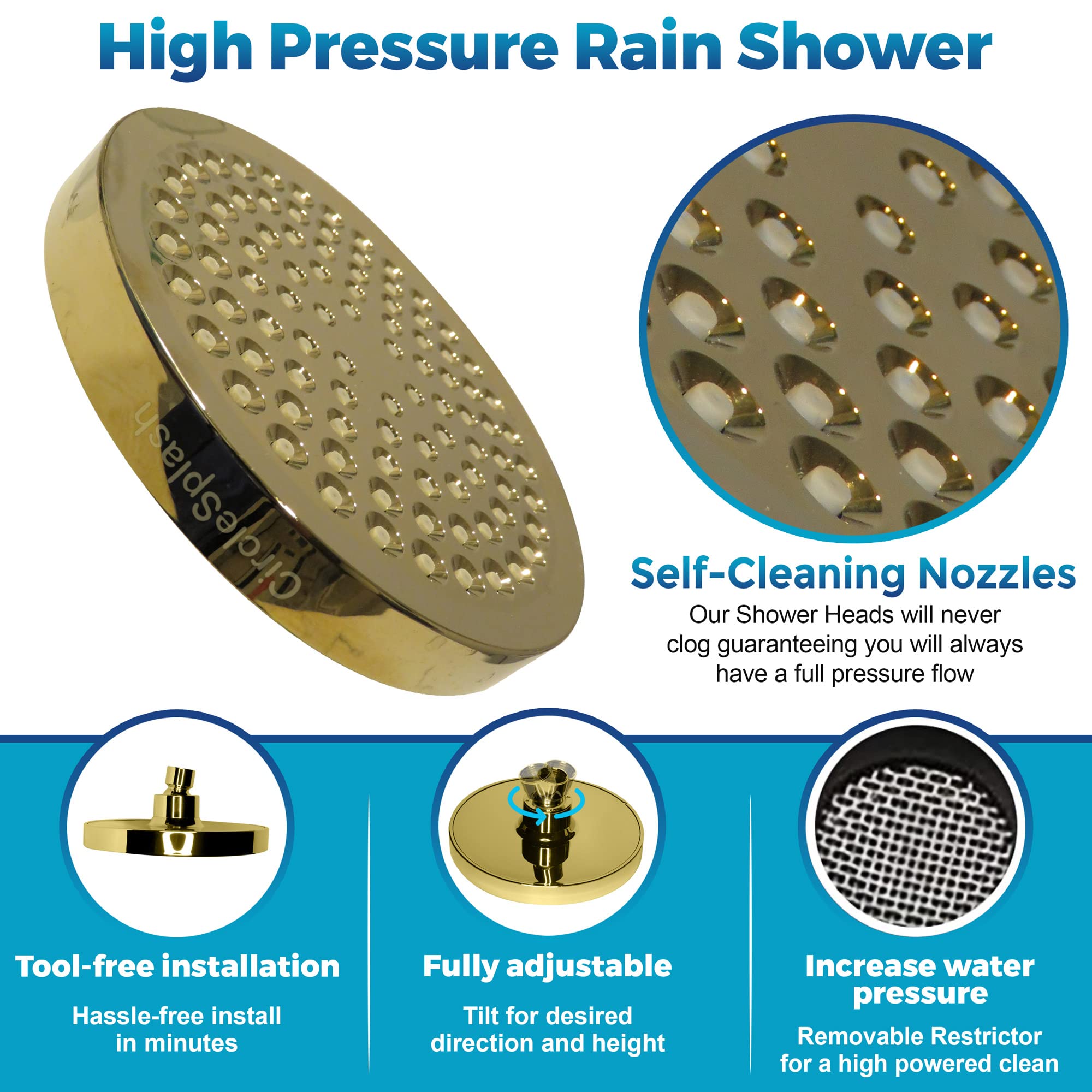 Snapklik.com : High Pressure Shower Head - Anti-Clogging Silicone ...