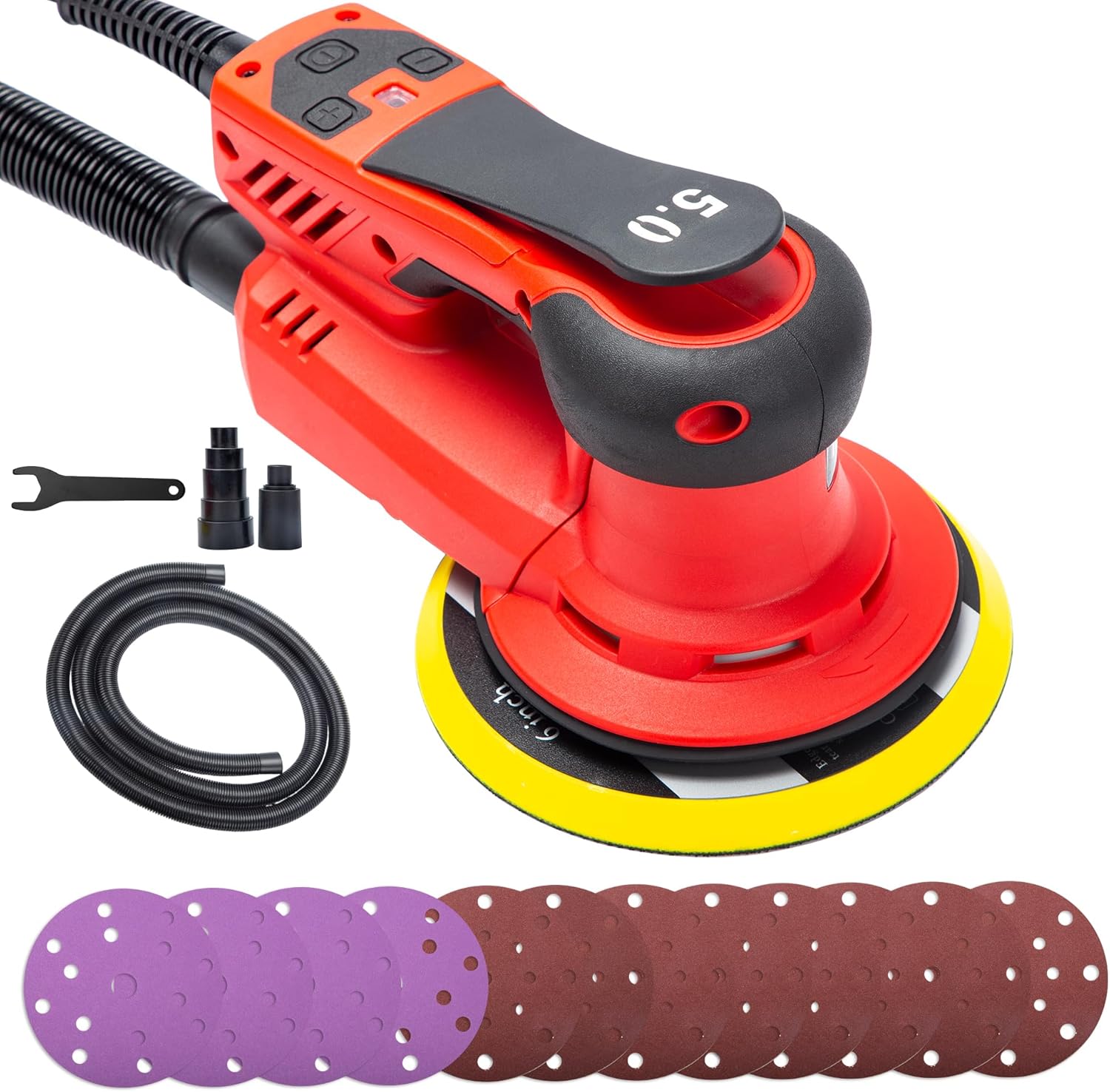 Electric Random Orbital Sander 6-Inch with 350W Brushless Motor ...