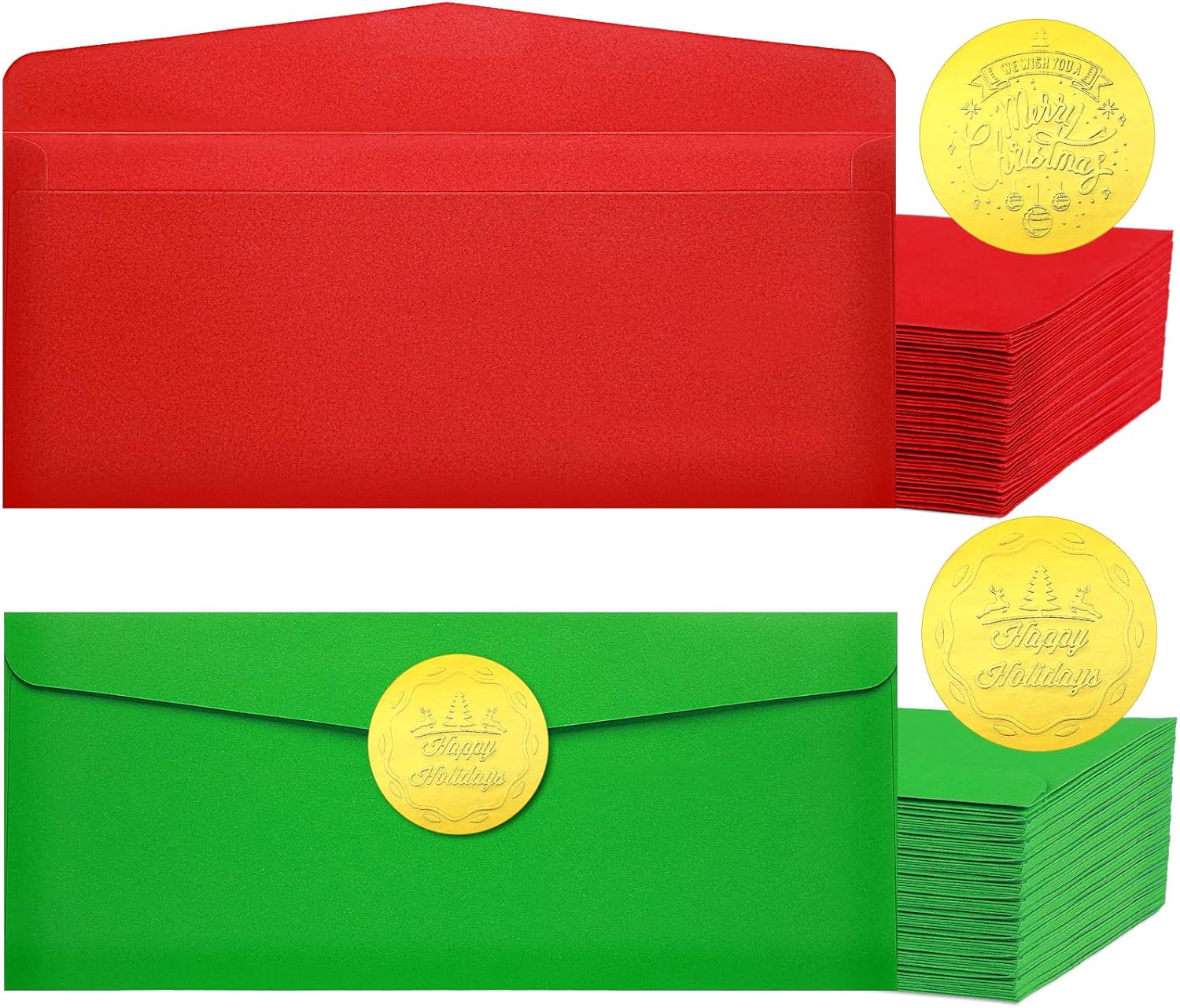 Amazon.com : 200 Pcs Christmas Colored Envelope Self Adhesive Number 10 ...
