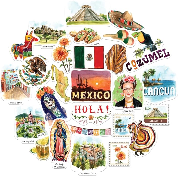 Amazon.com: Navy Peony Enchanting Mexico Statement Stickers - Hand ...