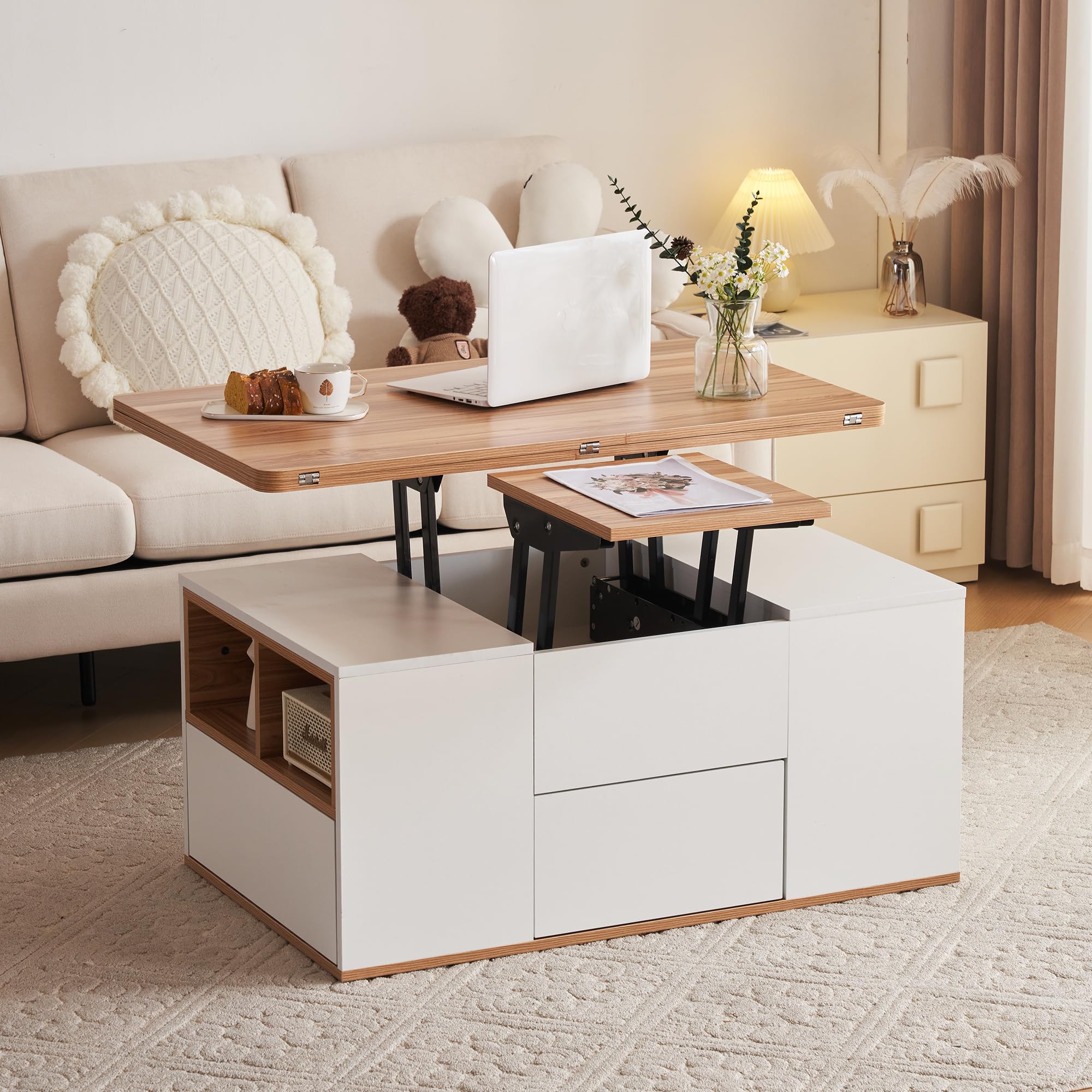 ModernLuxe Coffee Table with Storage, Lift Up Coffee Table for Living ...