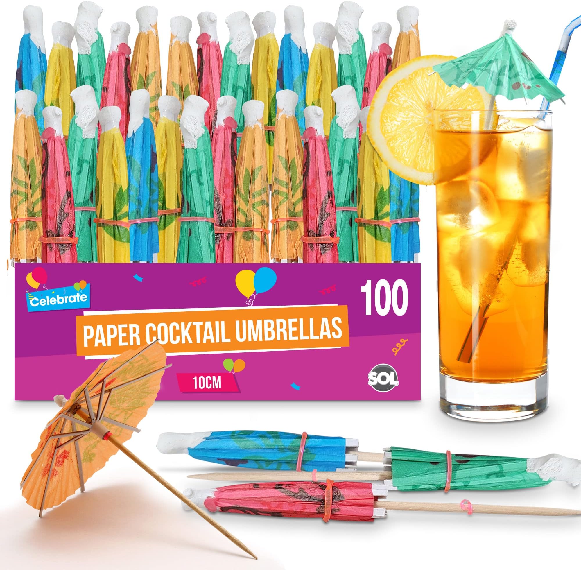 100 Cocktail Umbrellas Drinks Umbrella, Paper Umbrellas for Cocktail ...