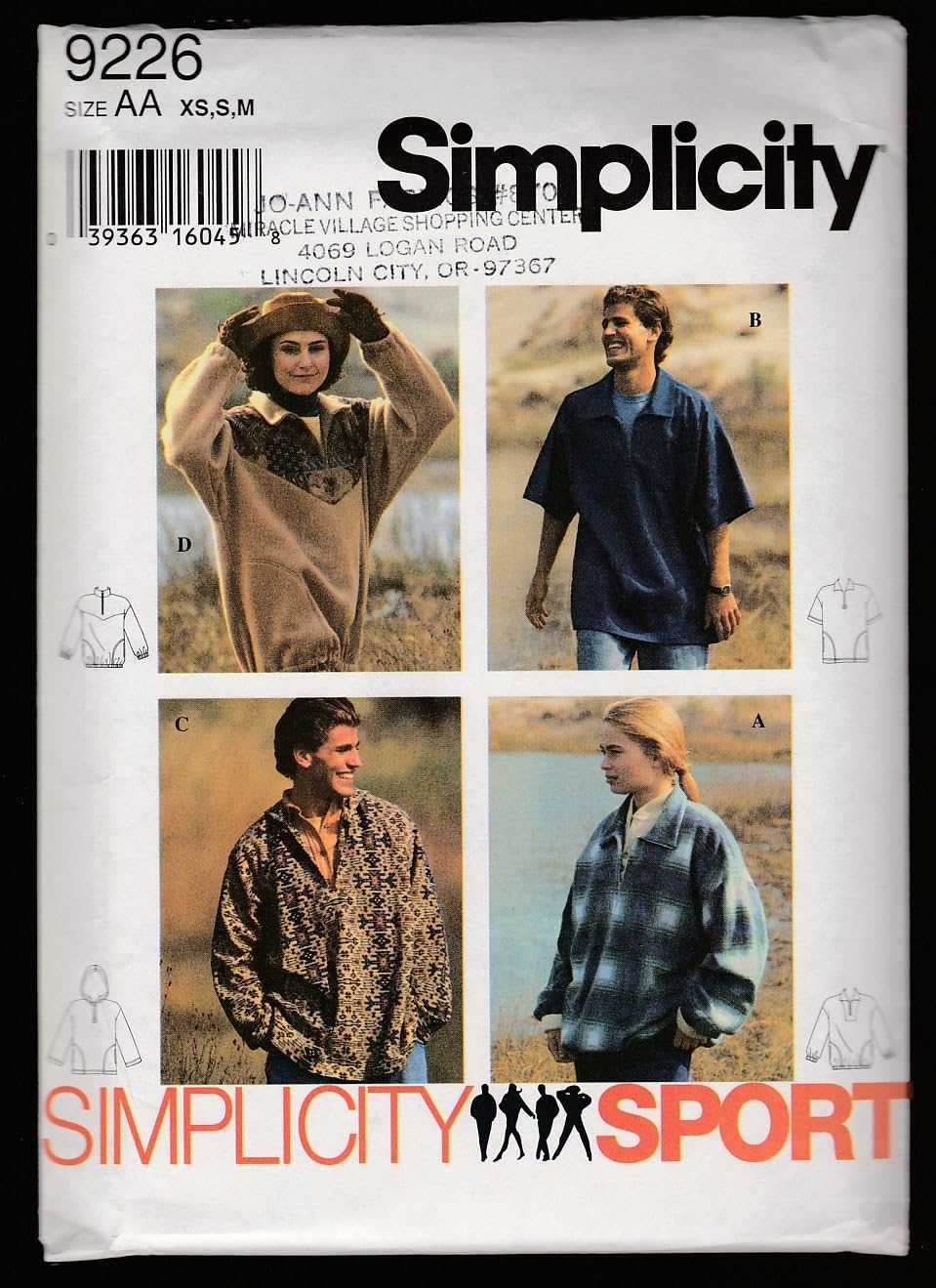 Amazon.com: Simplicity Sewing Pattern 9226 Misses' & Men's Pullover Top ...