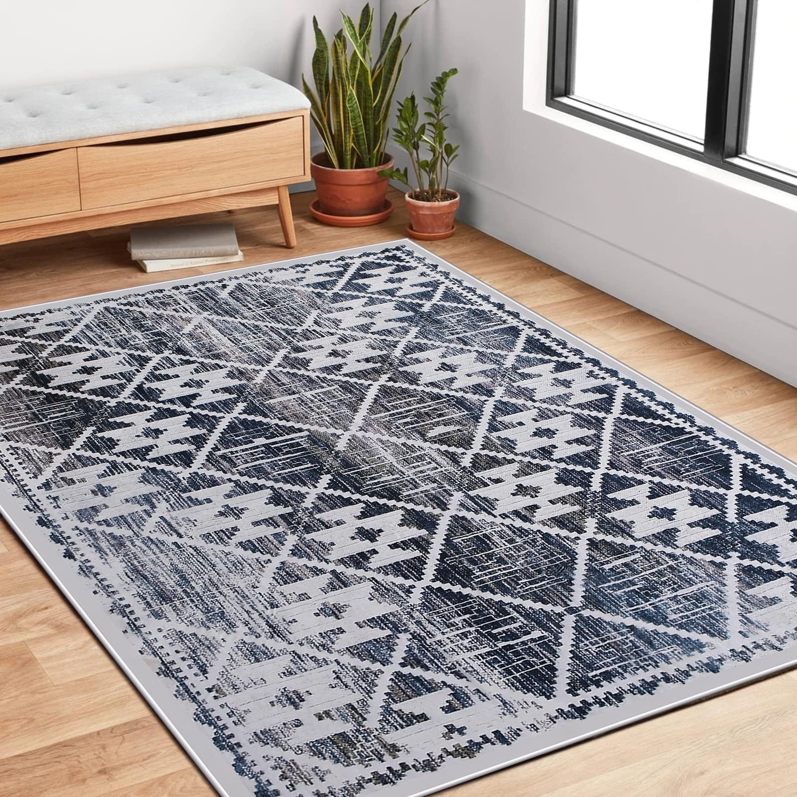 Leesentec Rugs 80x120cm Modern Non-Slip Soft Area Rugs for Living Room ...
