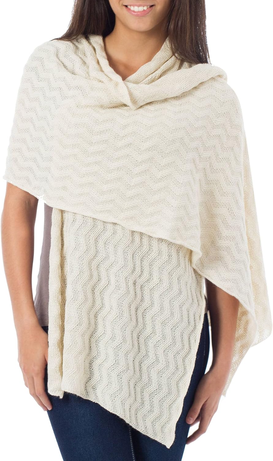 NOVICA Artisan Handcrafted 100% Alpaca Shawl Wool from Peru Accessories ...
