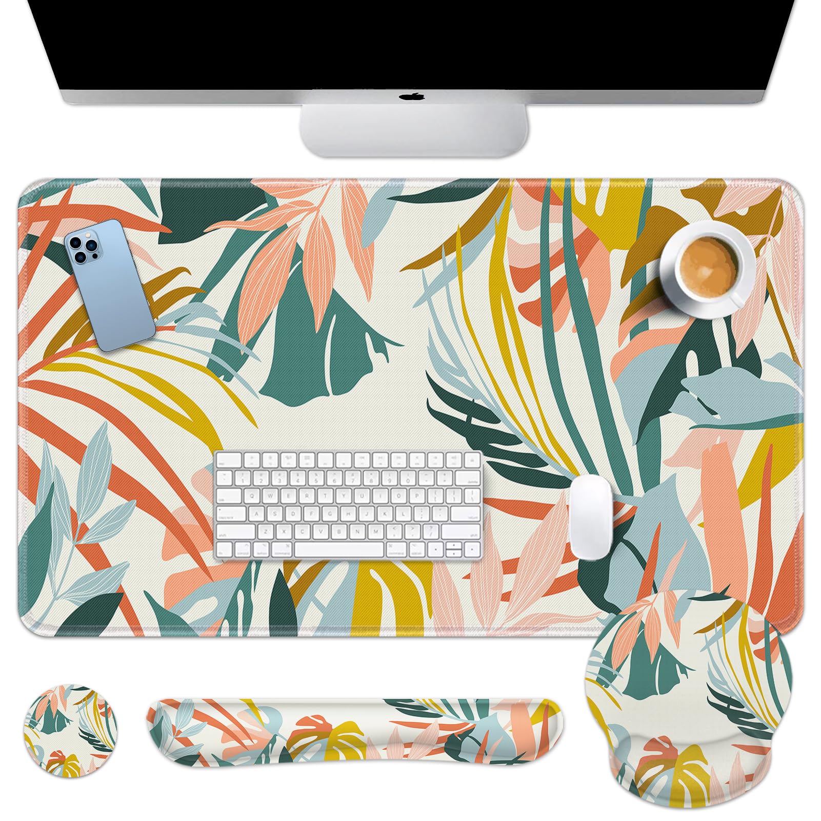 Amazon.com : Britimes Keyboard Mouse Pad Set 4in1 Large Mousepad ...