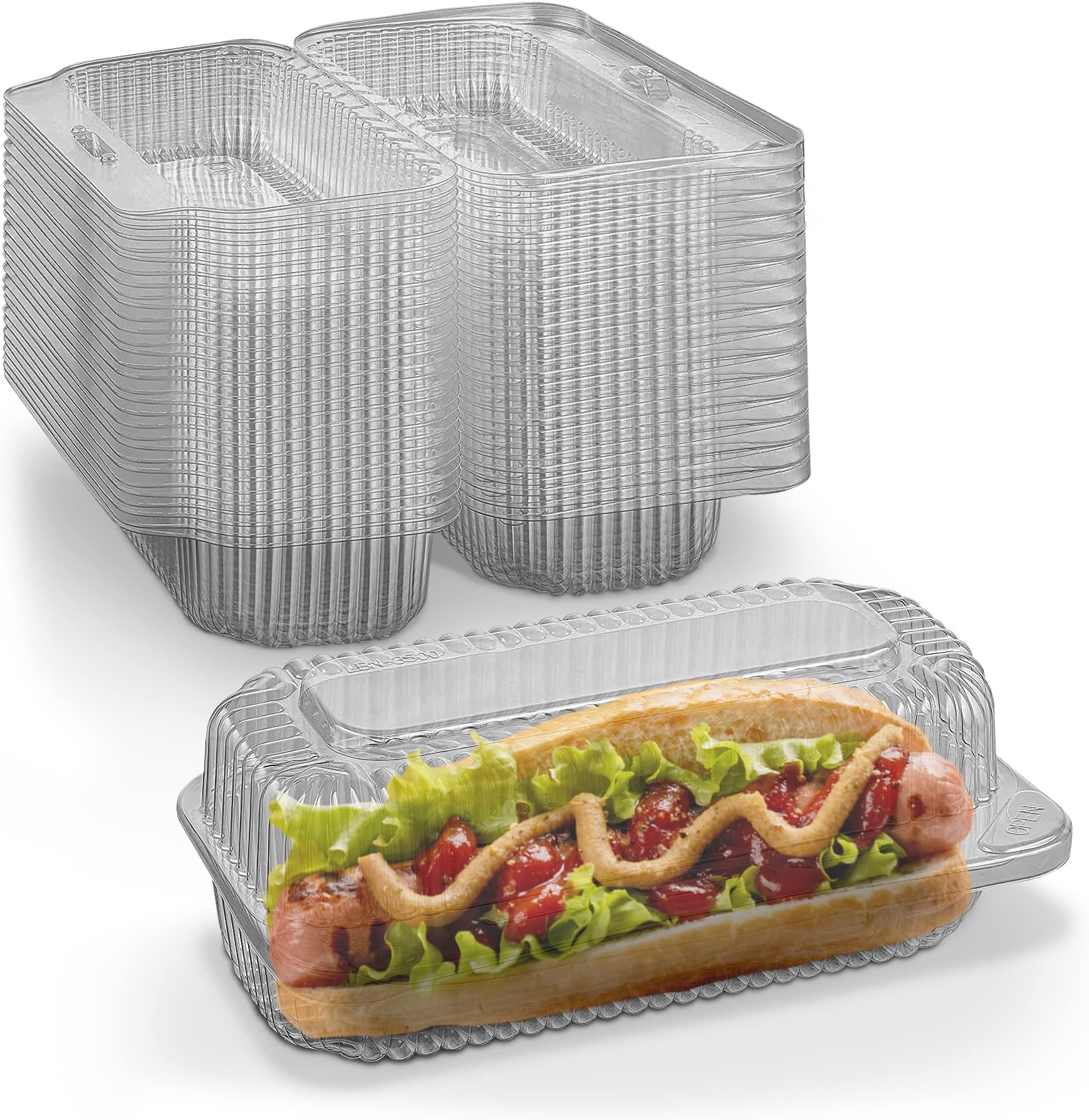 Amazon.com: Durable Packaging Clear Plastic Hinged Take Out/Sub ...