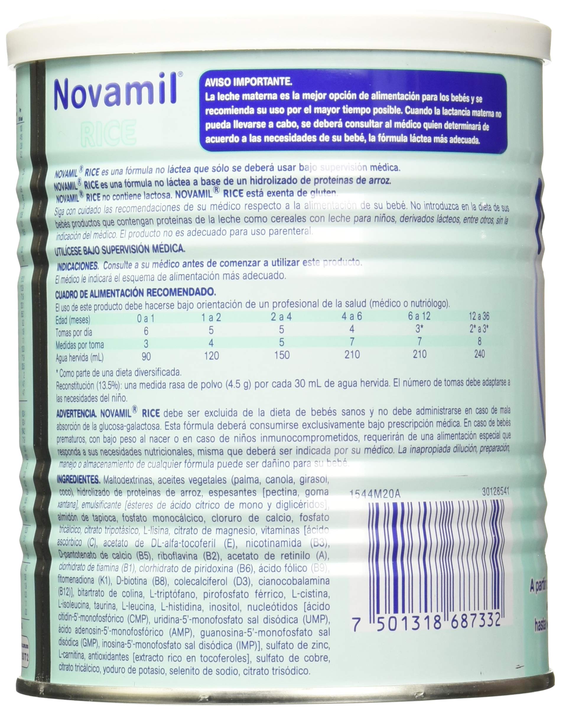 Fórmula Infantil Novamil Rice (A Partir Del Nacimiento),, 46% OFF