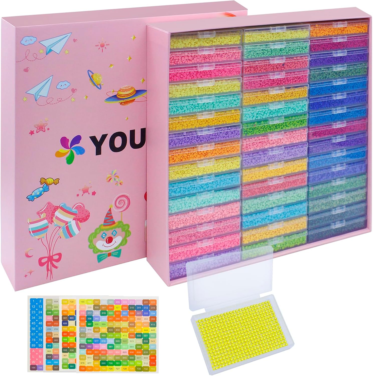 Amazon.com: 45Pcs Diamond Art Storage Trays Diamond Painting Storage Trays with Lids, 2-in-1 ...