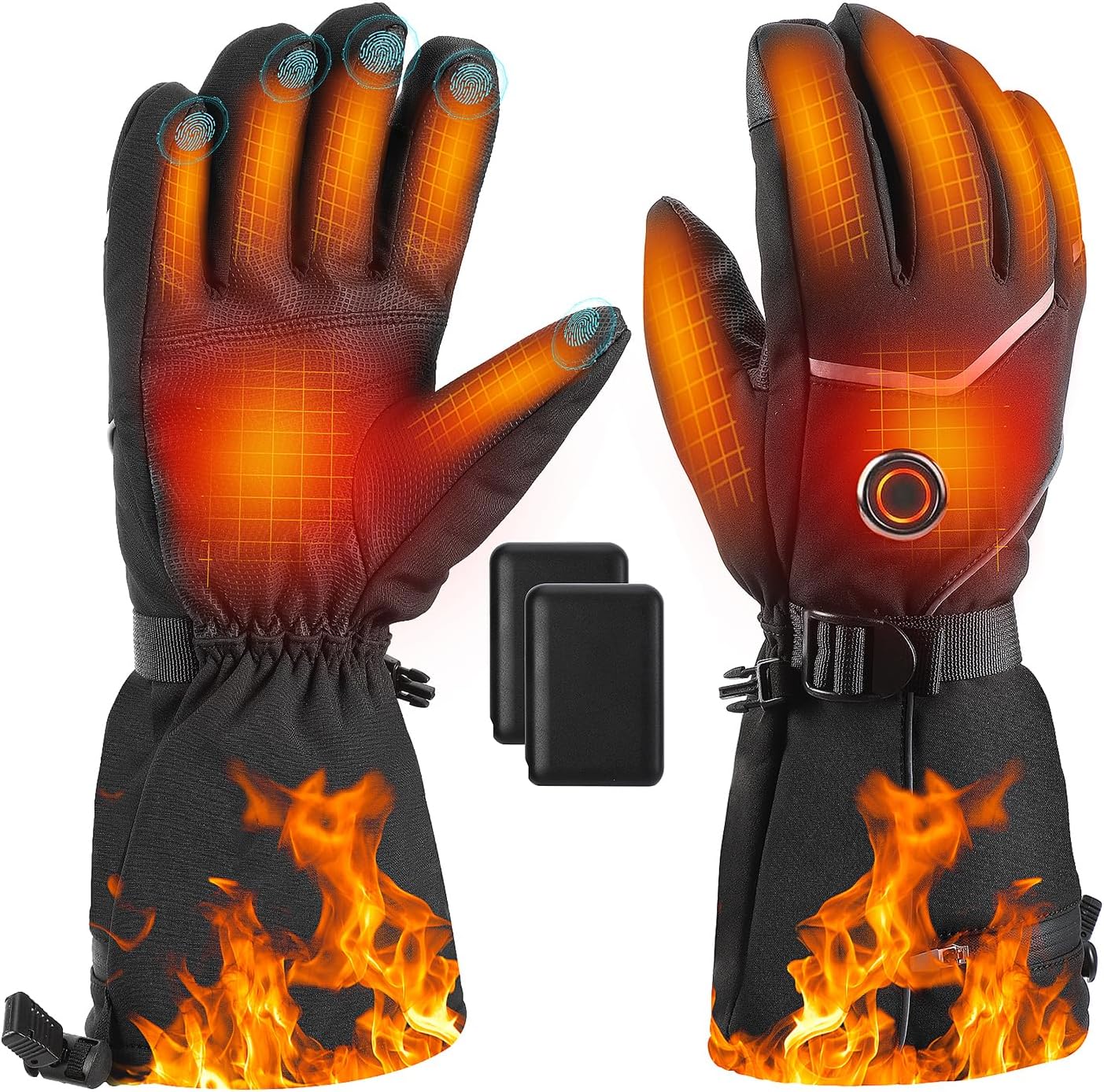 Amazon.com: Kannino Heated Gloves for Men Women, Rechargeable Electric ...