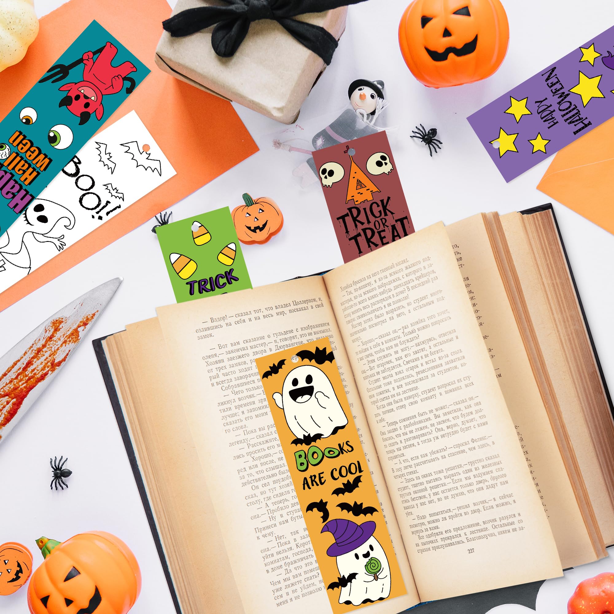 Snapklik.com : 75Pcs Halloween Color Your Own Bookmarks Kids DIY ...