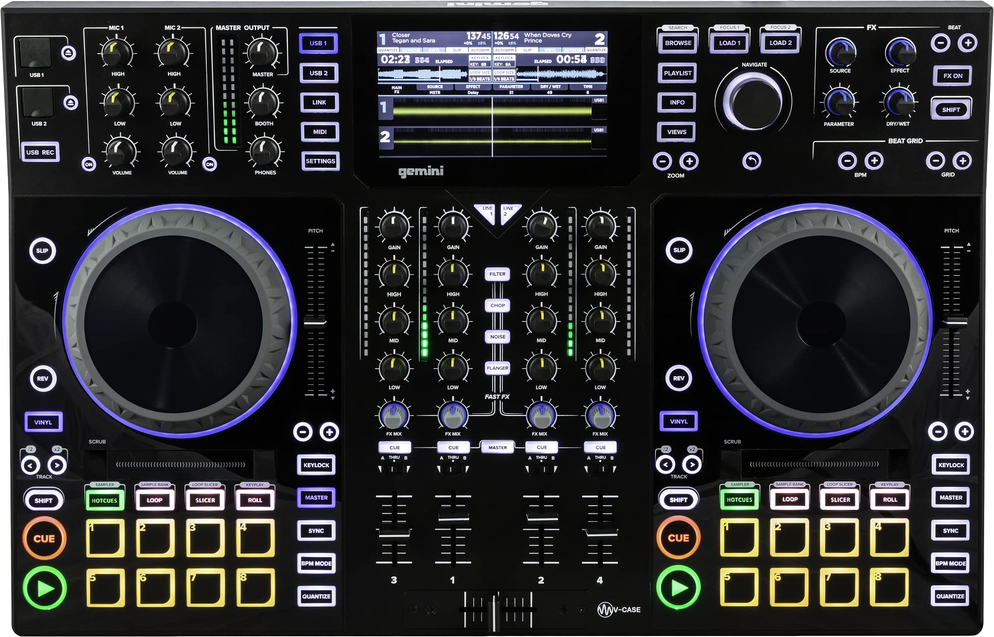 Gemini Sound SDJ-4000 Standalone/MIDI Controller DJ Equipment Console ...